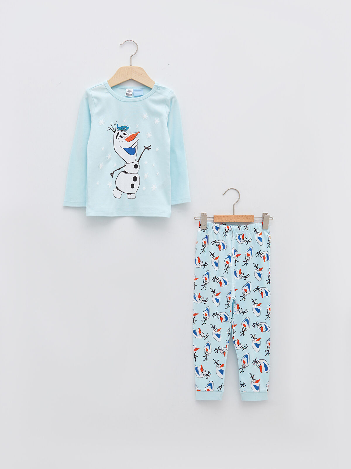 Bisiklet Yaka Uzun Kollu Frozen Baskılı Pamuklu Erkek Bebek Pijama Takımı