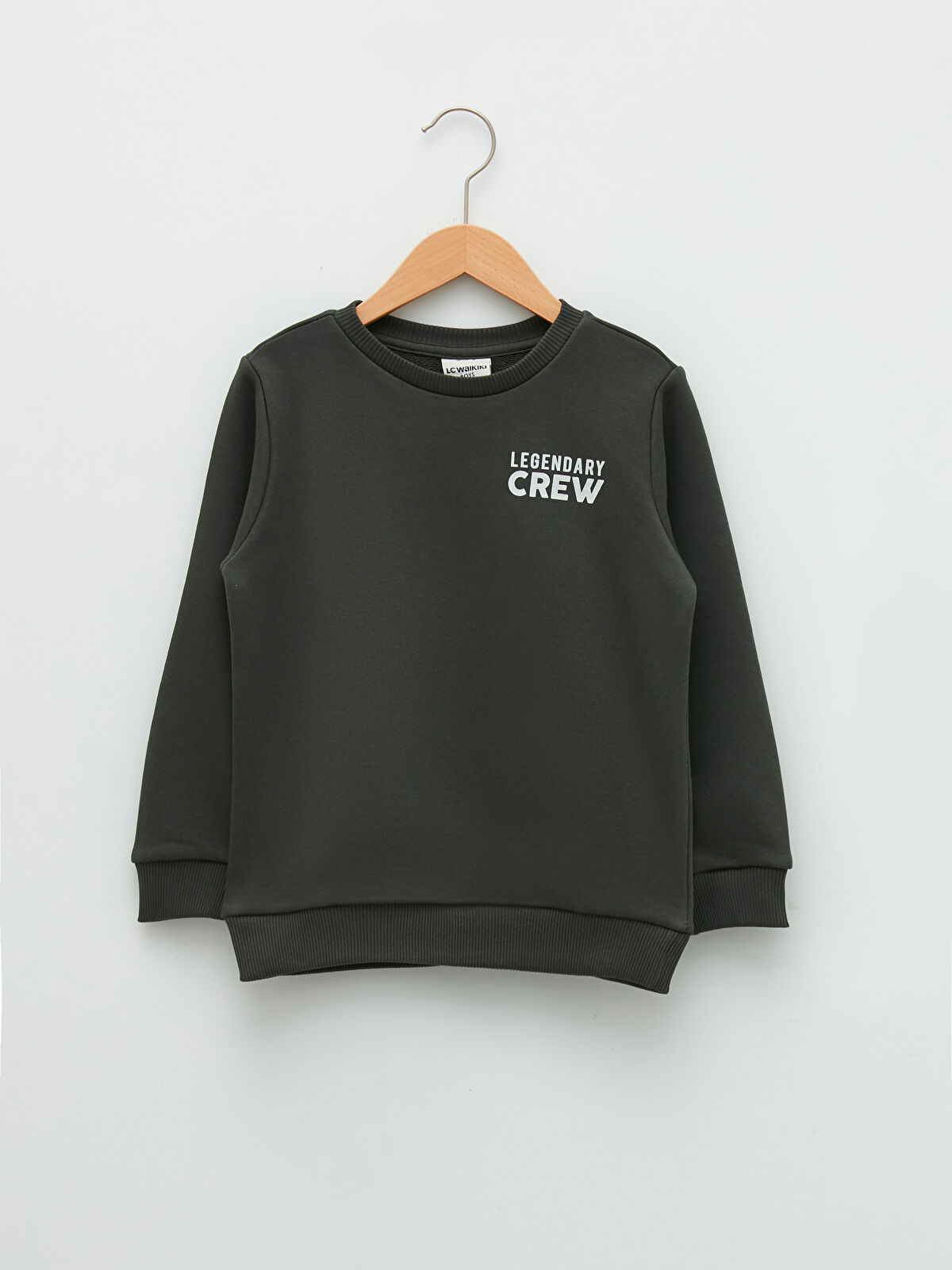 Bisiklet Yaka Baskılı Uzun Kollu Erkek Çocuk Sweatshirt Baba ve Oğul Kombini