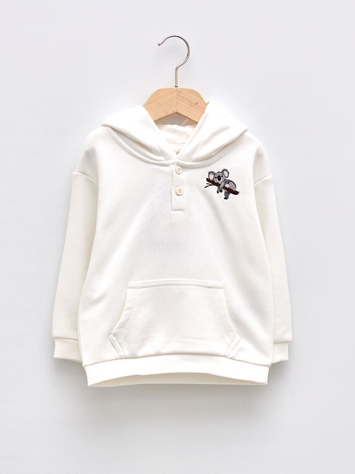 Kapüşonlu Uzun Kollu Nakış Detaylı Erkek Bebek Sweatshirt Baba ve Oğul Kombini