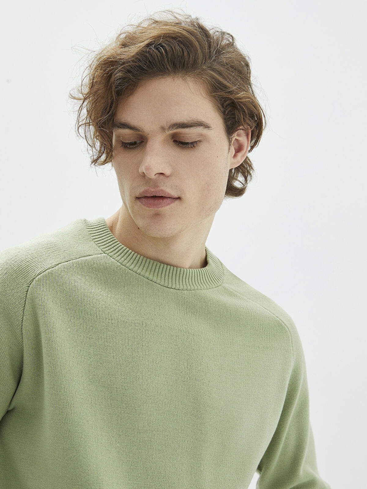 LCW CASUAL Oversize Bisiklet Yaka Uzun Kollu İnce Erkek Triko Kazak