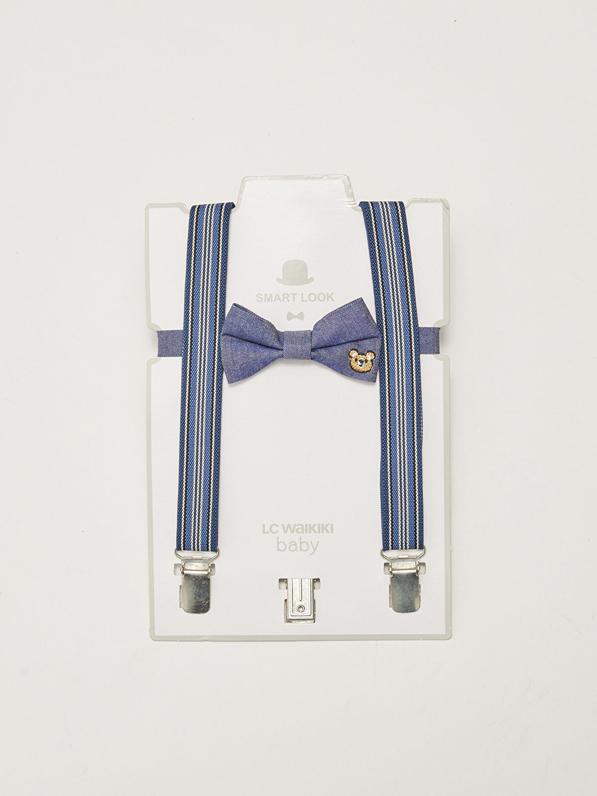 Erkek Bebek Pantolon Askısı ve Papyon 2'li Takım