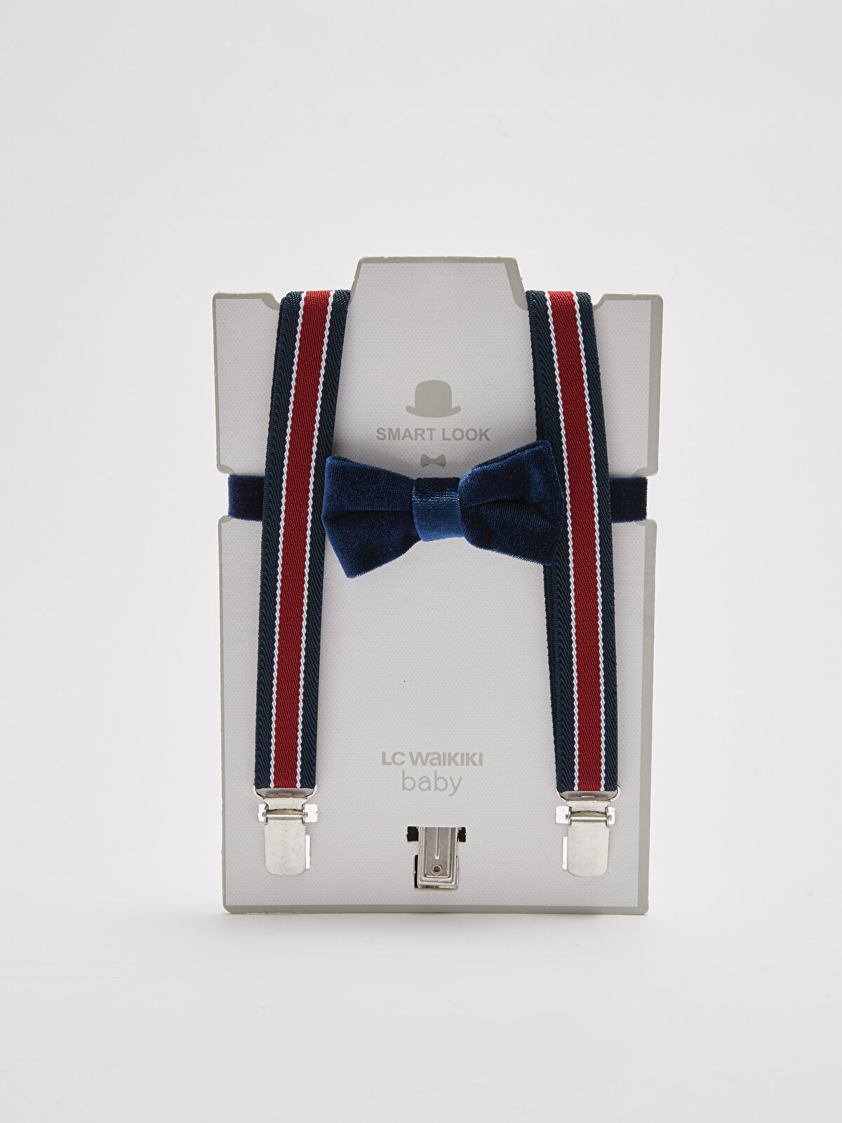 Erkek Bebek Pantolon Askılı ve Papyon 2'li Takım