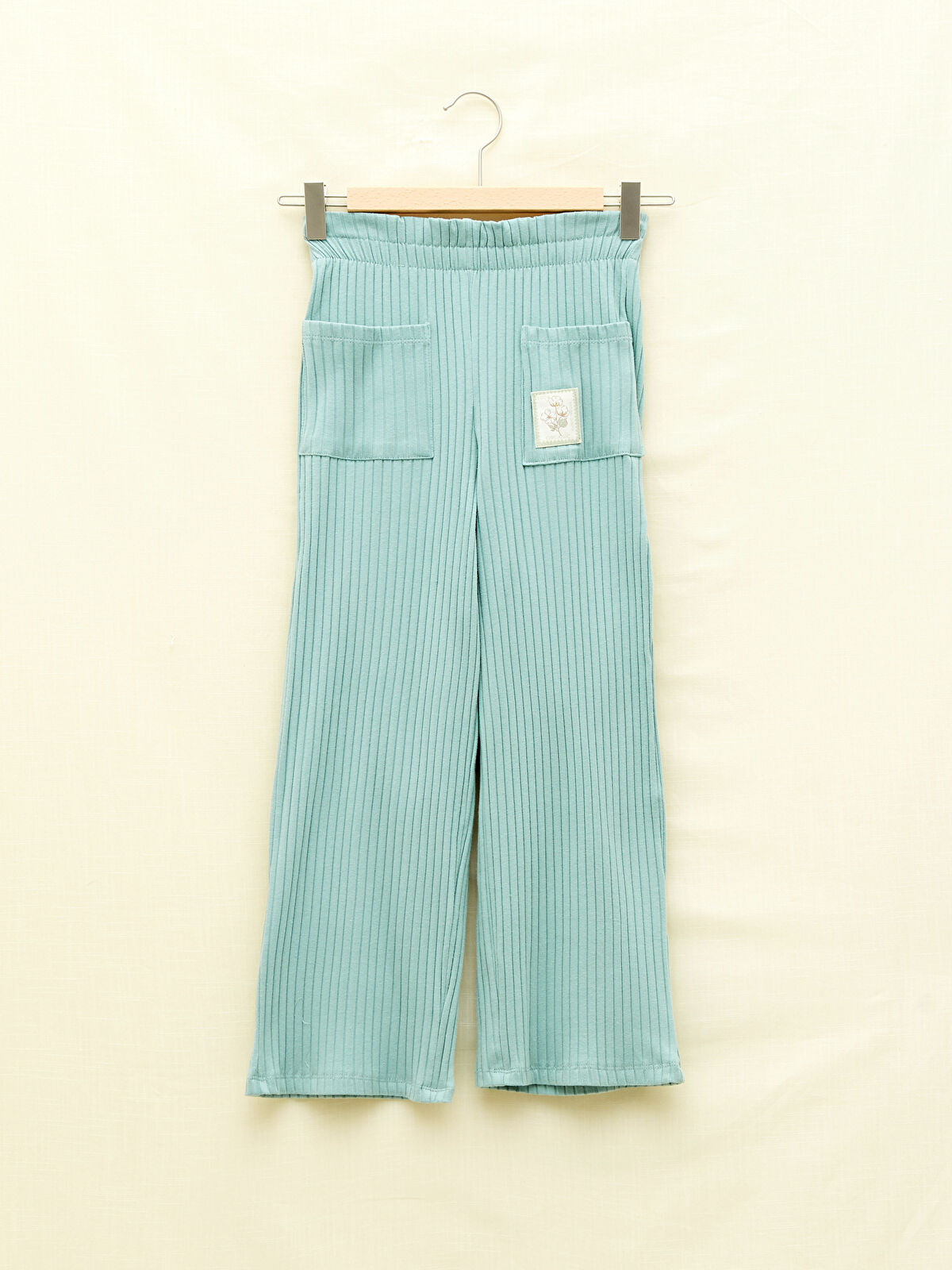 LCW GREEN Beli Lastikli Basic Organik Pamuklu Kız Çocuk Eşofman Altı