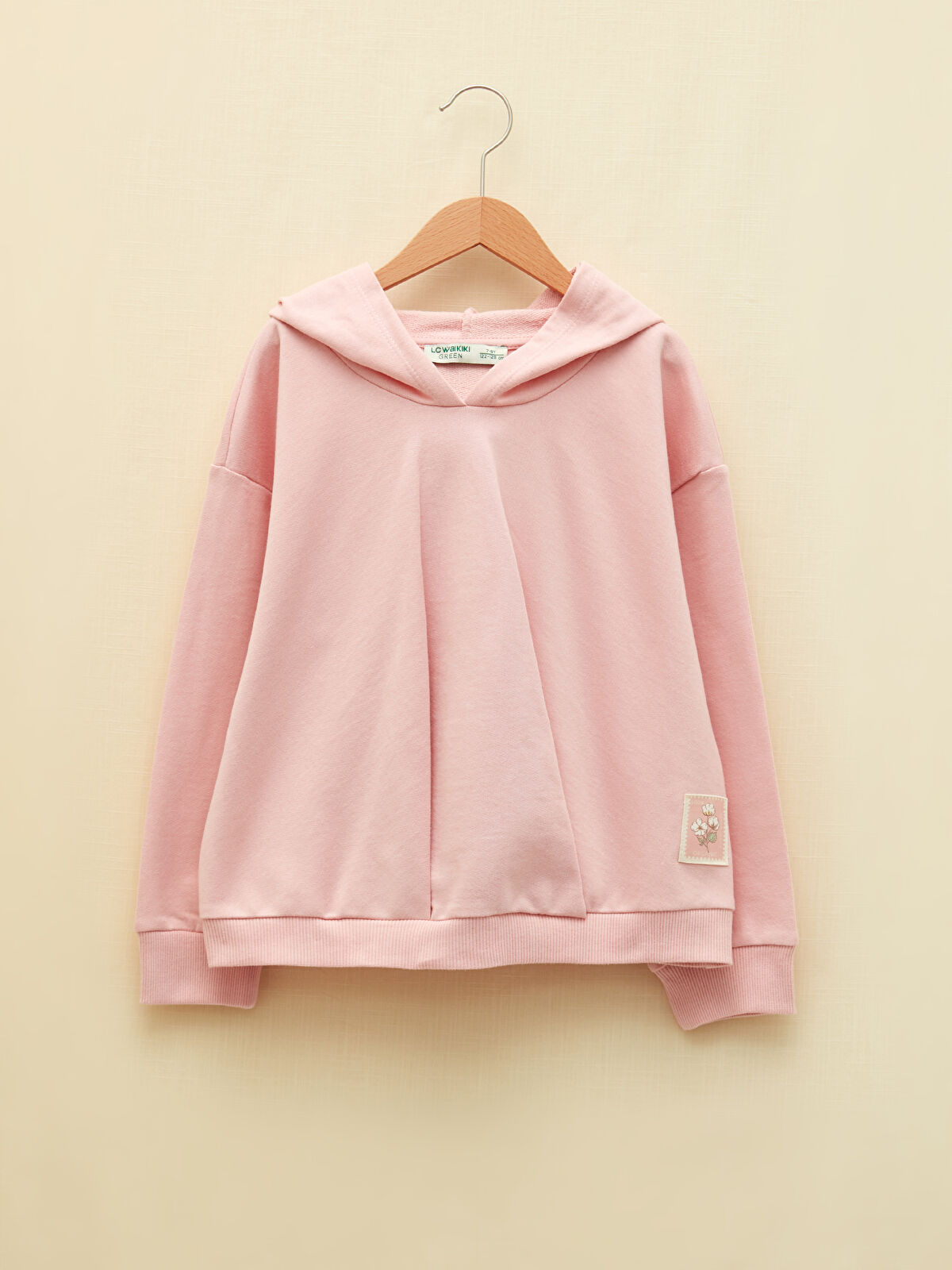 LCW GREEN Kapüşonlu Basic Uzun Kollu Organik Pamuklu Kız Çocuk Sweatshirt LCW GREEN Kapüşonlu Basic Uzun Kollu Organik Pamuklu Kız Çocuk Sweatshirt