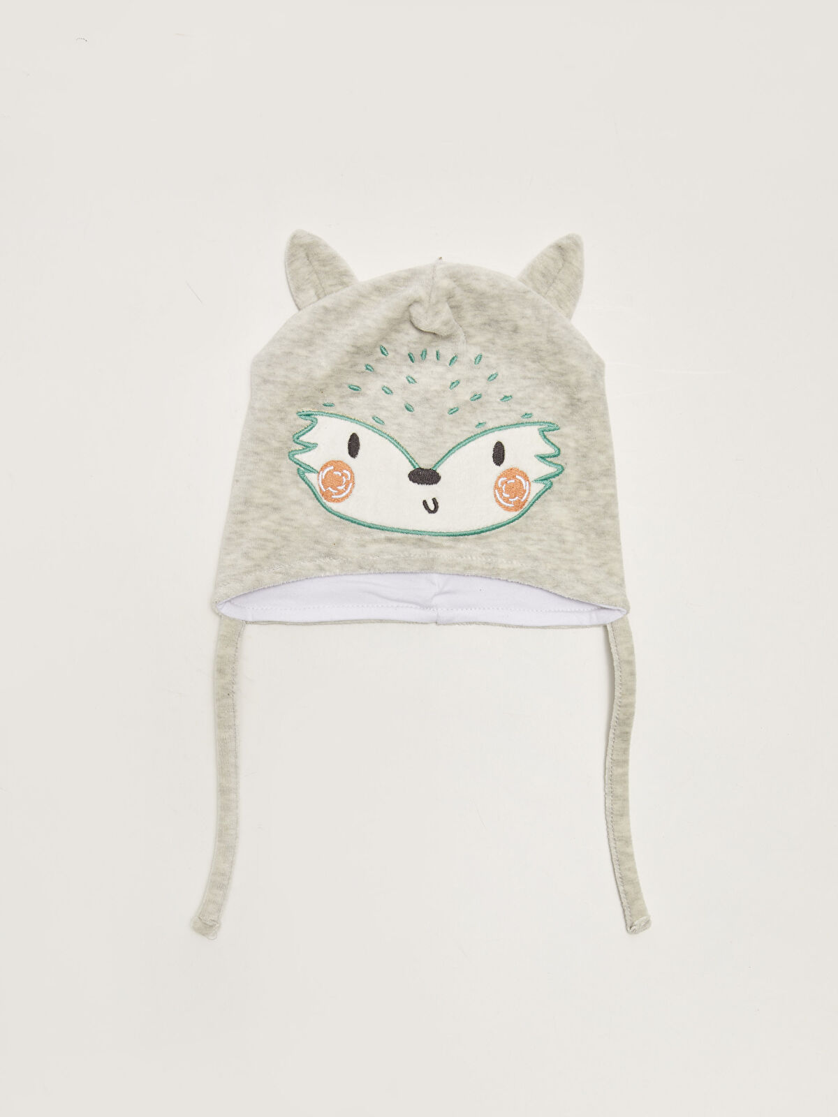 Nakış Detaylı Polar Erkek Bebek Bere