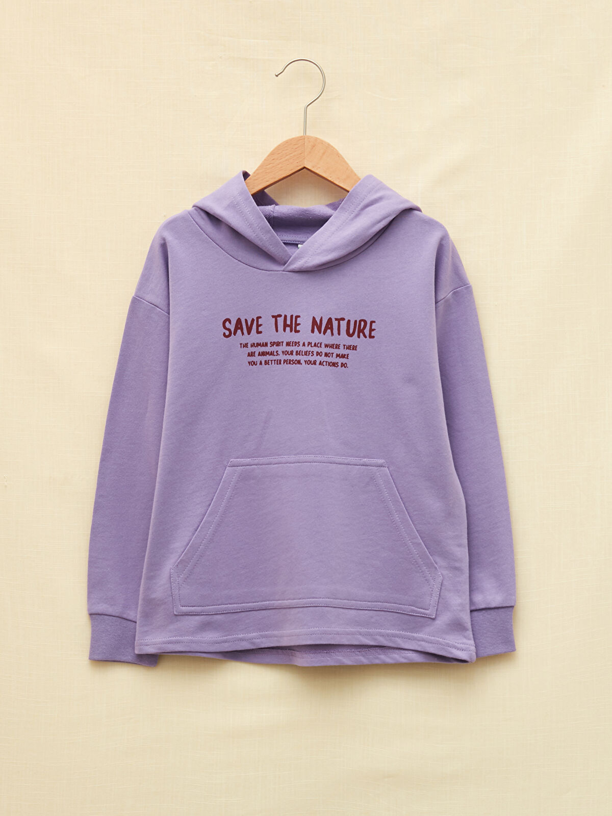 LCW GREEN Kapüşonlu Baskılı Uzun Kollu Pamuklu Erkek Çocuk Sweatshirt