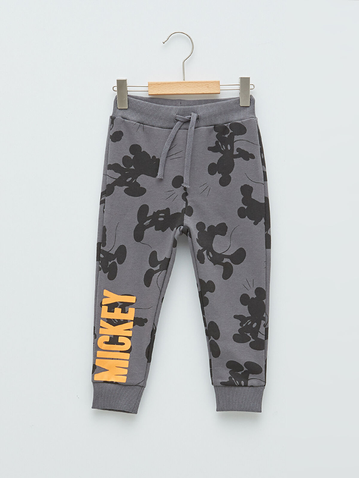 Beli Ribanalı Mickey Mouse Baskılı Erkek Bebek Jogger Eşofman Alt Beli Ribanalı Mickey Mouse Baskılı Erkek Bebek Jogger Eşofman Alt