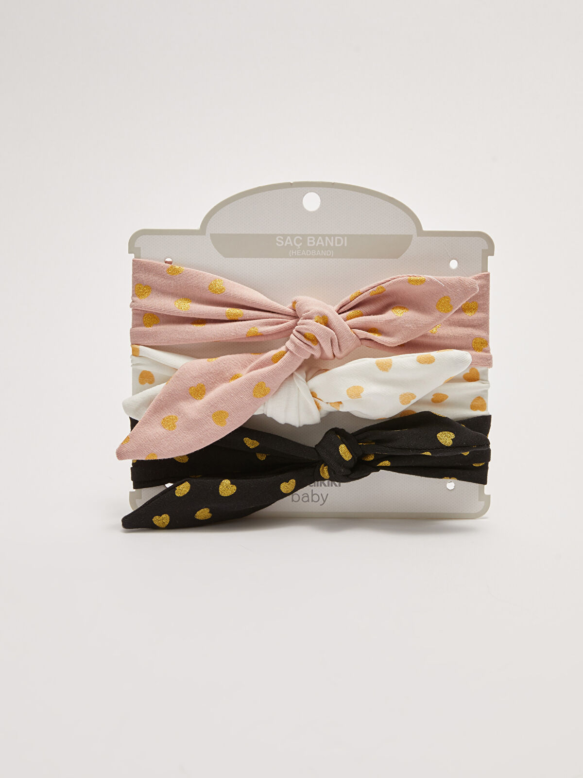 Fiyonk Detaylı Kız Bebek Saç Bandı 3'lü