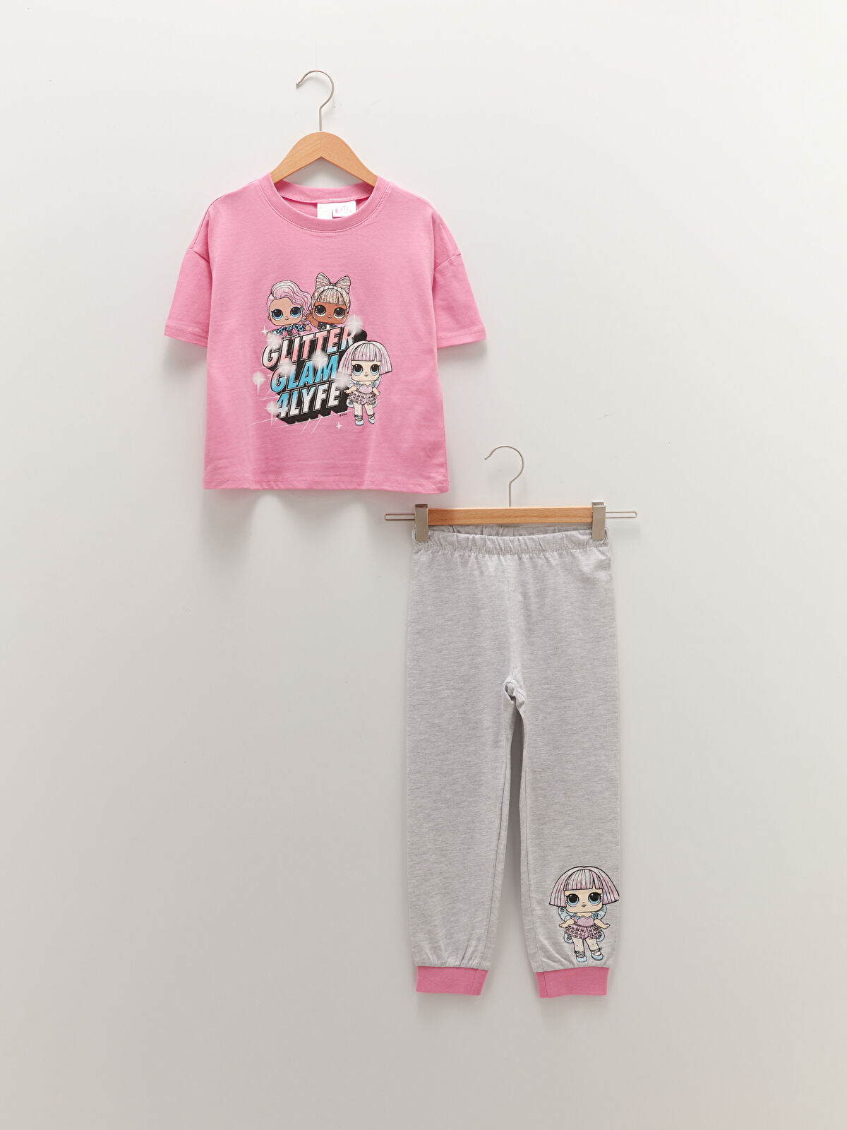 Bisiklet Yaka LOL Surprise OMG Lisanslı Kısa Kollu Kız Çocuk Pijama Takımı