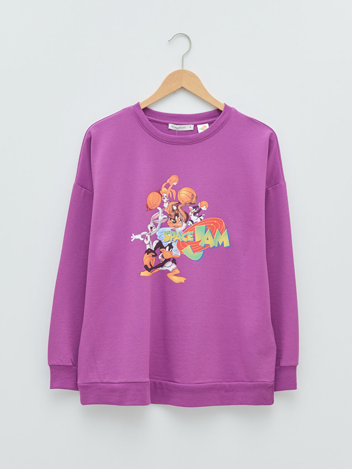 LCW CASUAL Bisiklet Yaka Space Jam Baskılı Uzun Kollu Kadın Sweatshirt