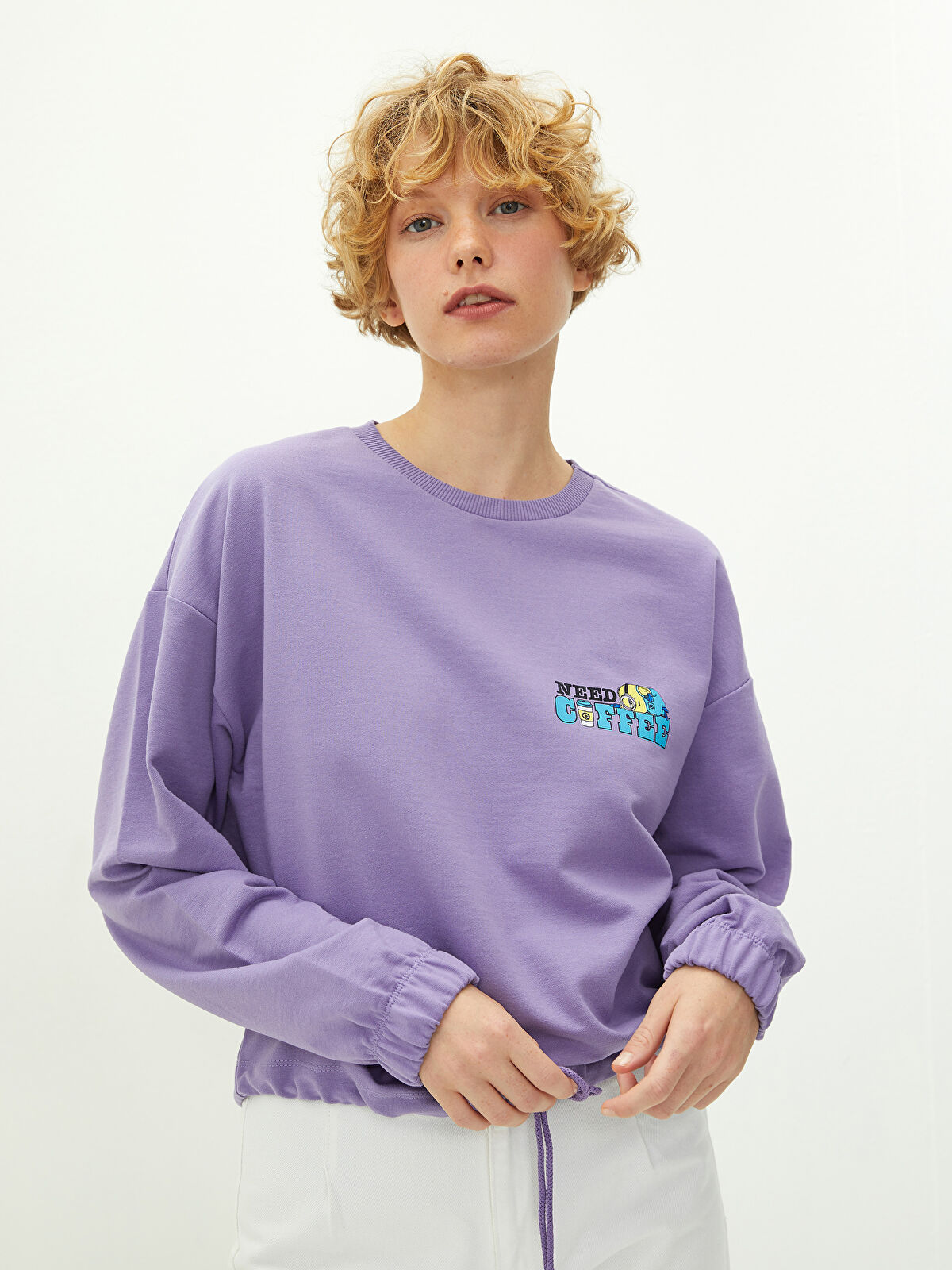 LCW CASUAL Bisiklet Yaka Minions Baskılı Uzun Kollu Kadın Sweatshirt