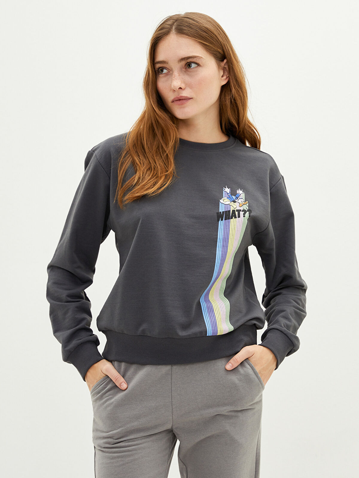 LCW CASUAL Bisiklet Yaka Donald Duck Baskılı Uzun Kollu Kadın Sweatshirt LCW CASUAL Bisiklet Yaka Donald Duck Baskılı Uzun Kollu Kadın Sweatshirt