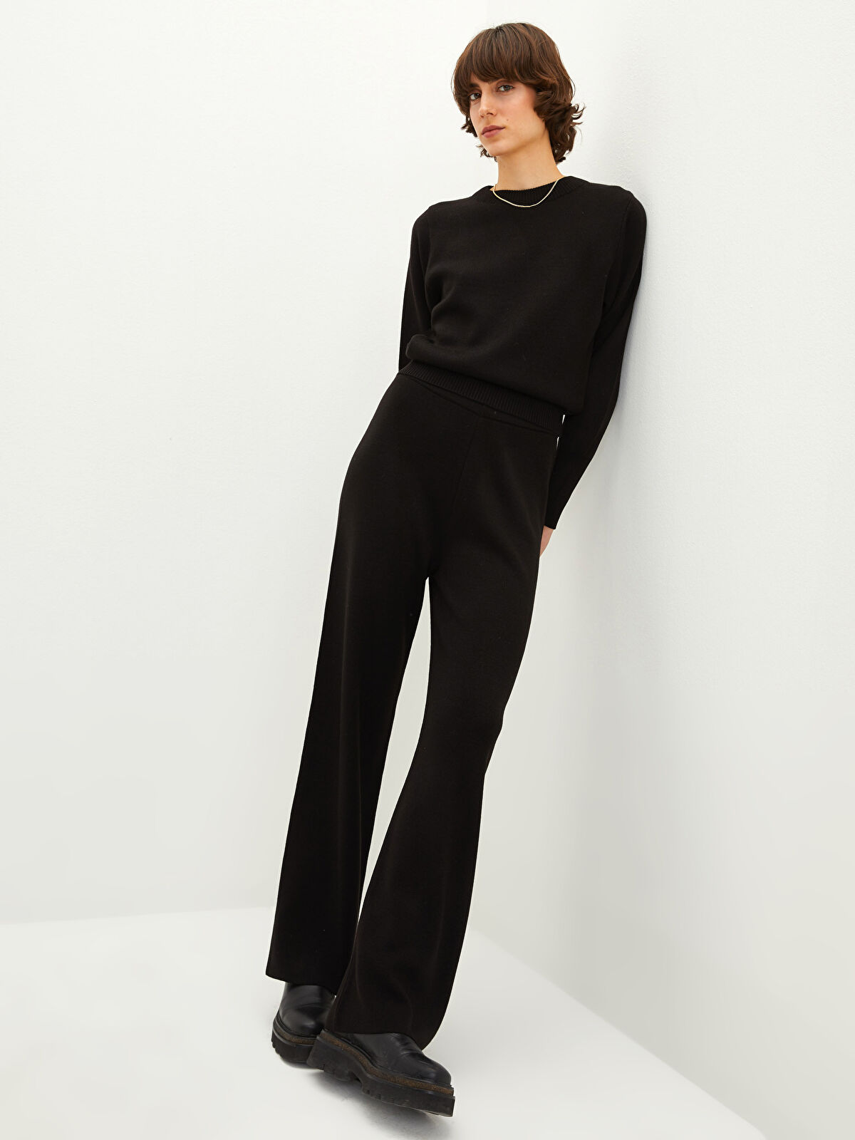 LCW VISION Yüksek Bel Düz Dar Fit Kadın Triko Pantolon