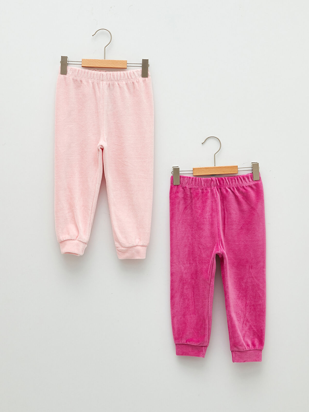 Beli Lastikli Kadife Kız Bebek Eşofman Alt 2'li