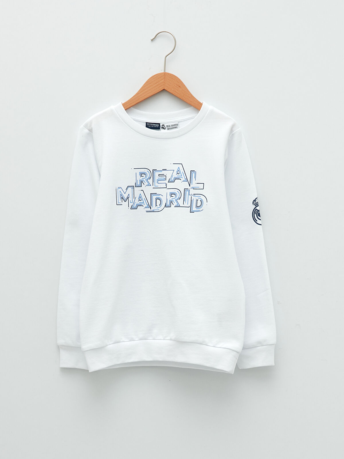 Bisiklet Yaka Real Madrid Baskılı Uzun Kollu Erkek Çocuk Sweatshirt