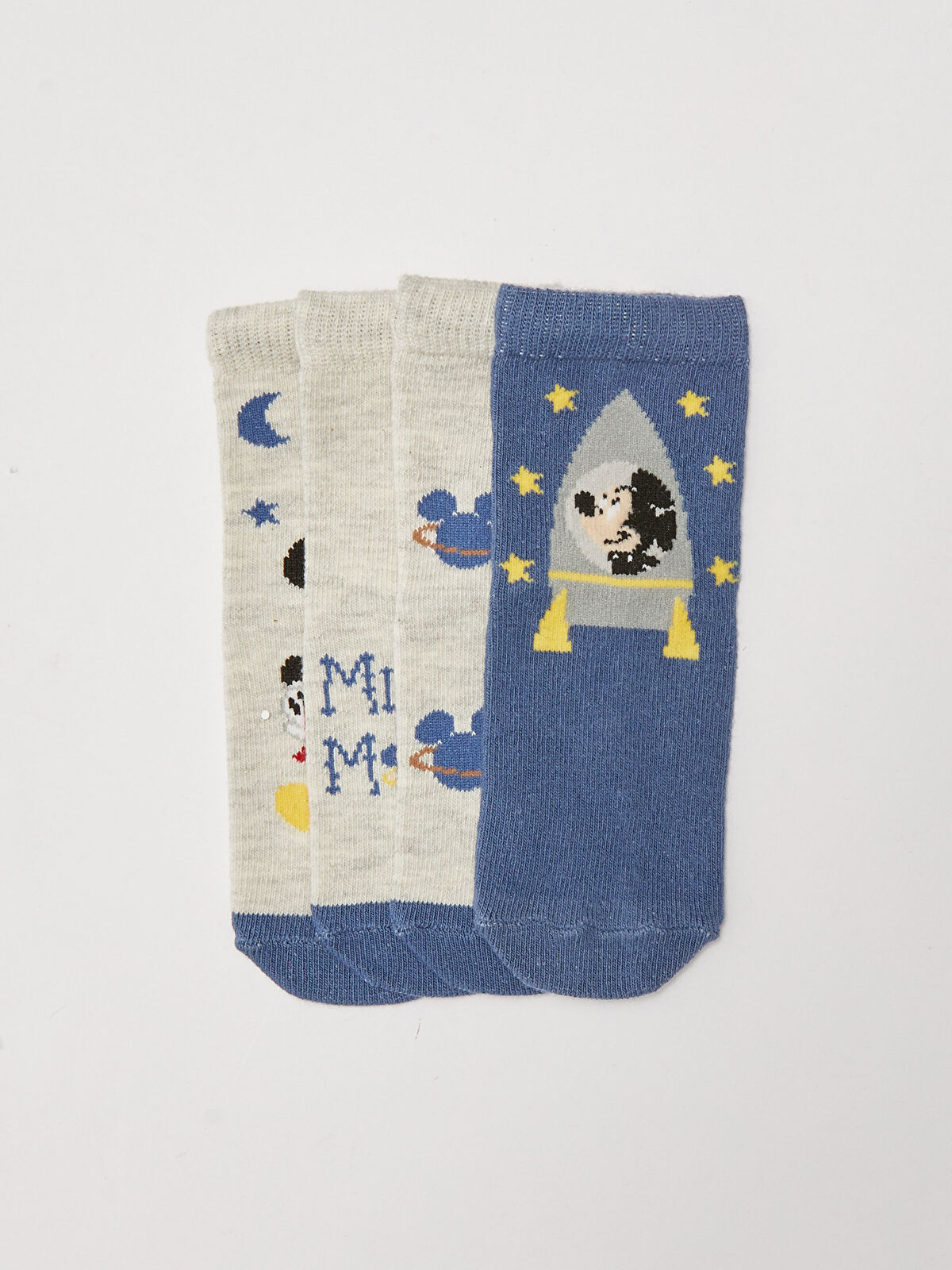 Mickey Mouse Desenli Erkek Bebek Soket Çorap 4'lü