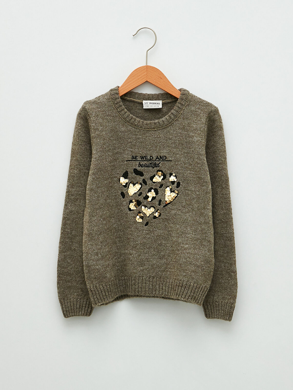 Bisiklet Yaka Pul İşlemeli Uzun Kollu Kız Çocuk Triko Kazak Bisiklet Yaka Pul İşlemeli Uzun Kollu Kız Çocuk Triko Kazak