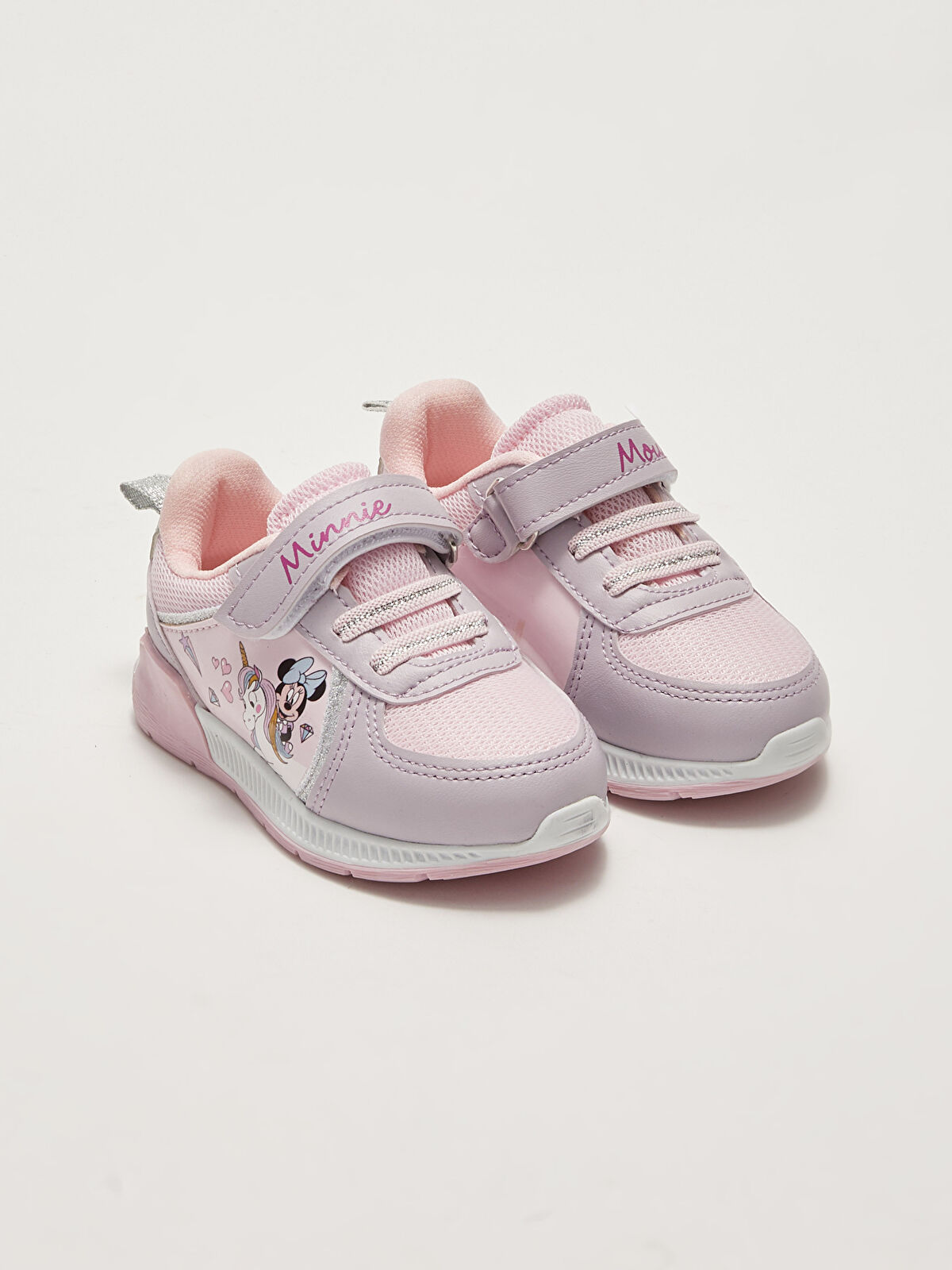 Minnie Mouse Lisanslı Bağcık ve Cırt Cırtlı Kız Bebek Spor Ayakkabı