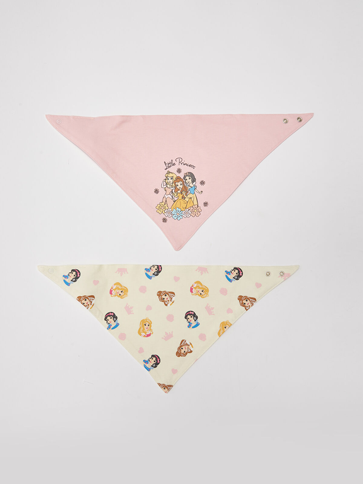 Princess Baskılı Kız Bebek Mama Önlüğü 2'li