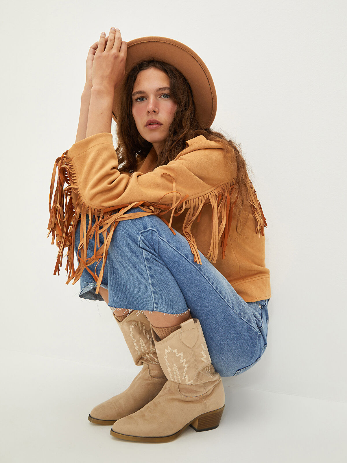 LCW CASUAL Biker Yaka Düz Cep Detaylı Uzun Kollu Süet Kadın Mont LCW CASUAL Biker Yaka Düz Cep Detaylı Uzun Kollu Süet Kadın Mont