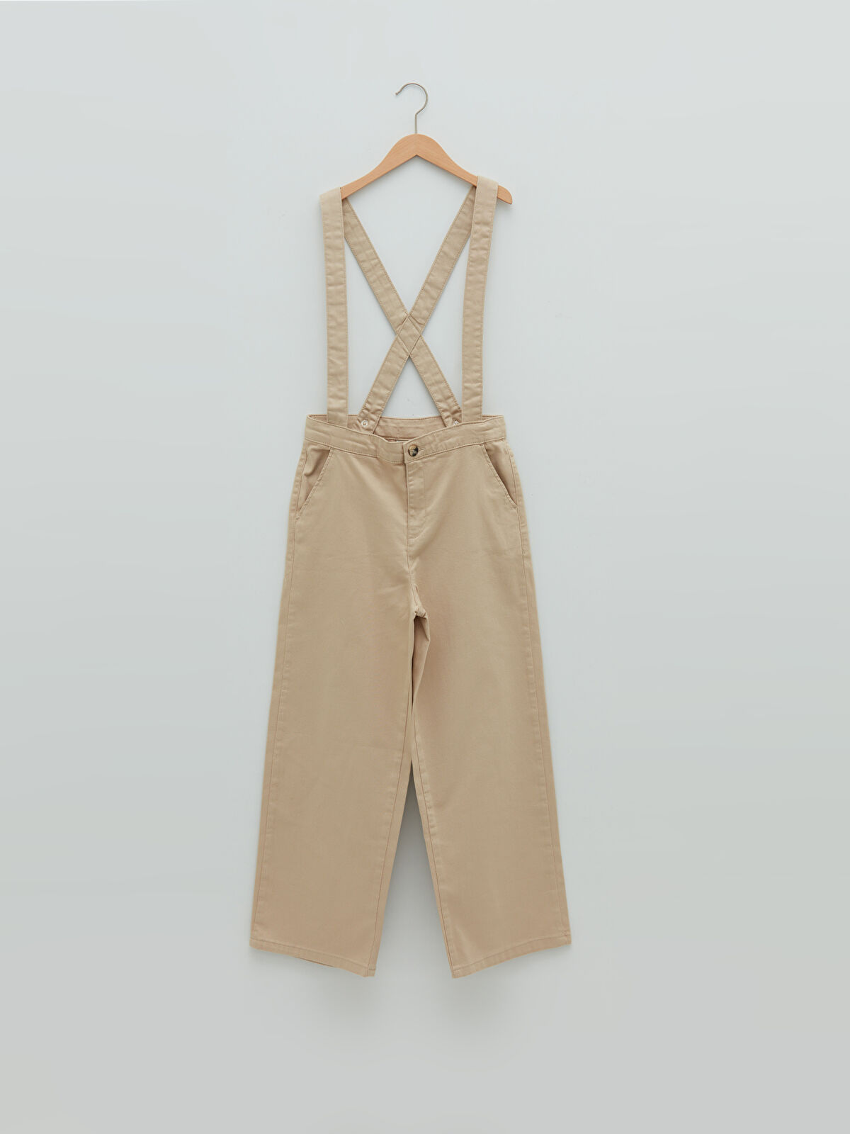 Basic Geniş Paça Gabardin Kız Çocuk Pantolon