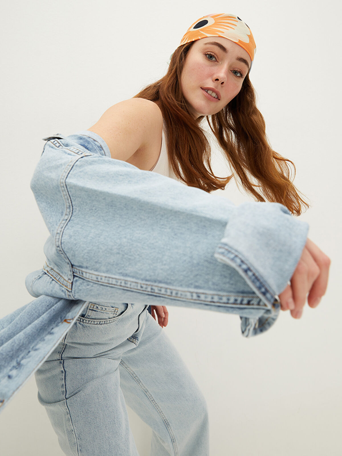 Çiçek Desenli Kadın Bandana