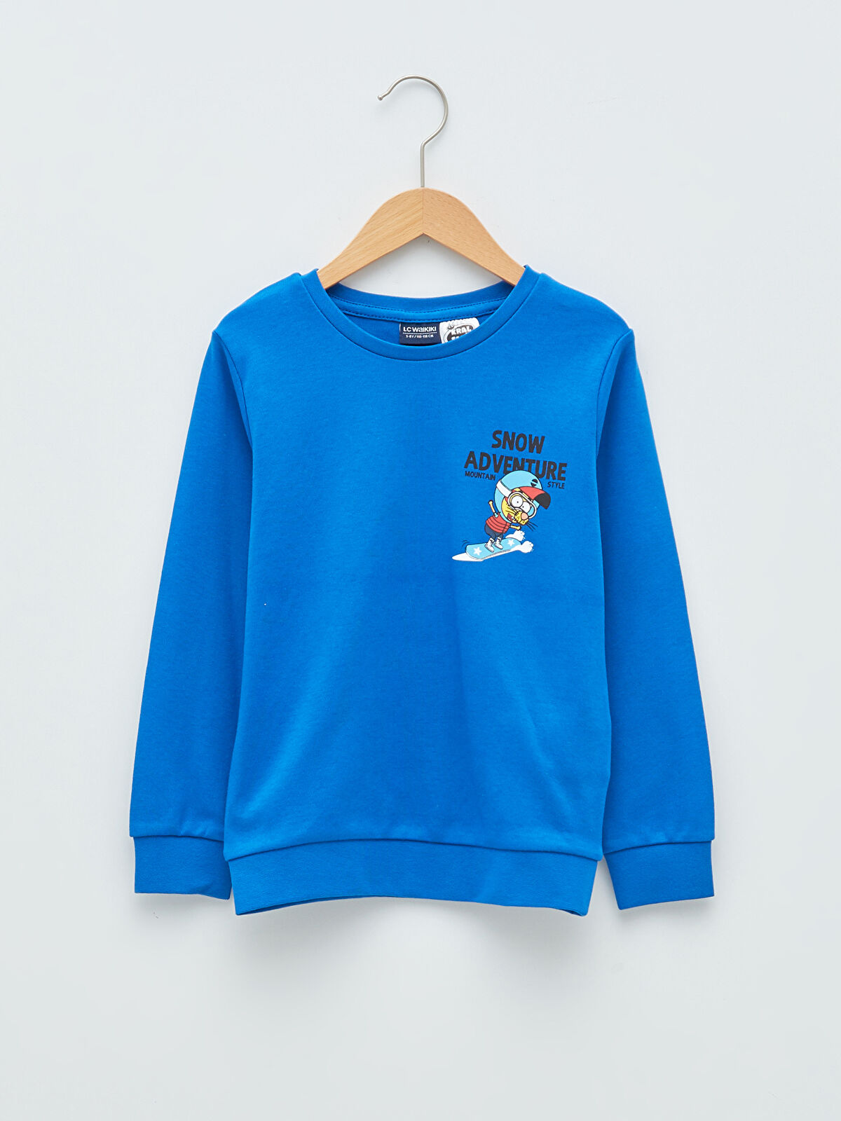 Bisiklet Yaka Kral Şakir Baskılı Uzun Kollu Erkek Çocuk Sweatshirt
