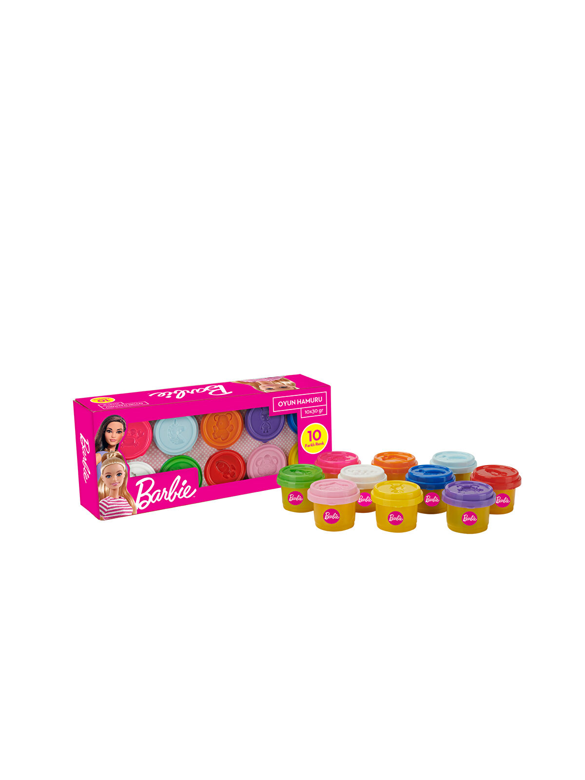 Barbie Lisanslı Oyun Hamuru 10'lu 10x30 Gr Barbie Lisanslı Oyun Hamuru 10'lu 10x30 Gr