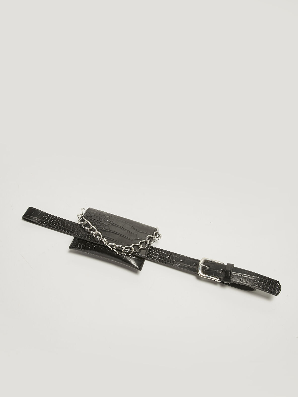 Deri Görünümlü Kadın Çantalı Kemer