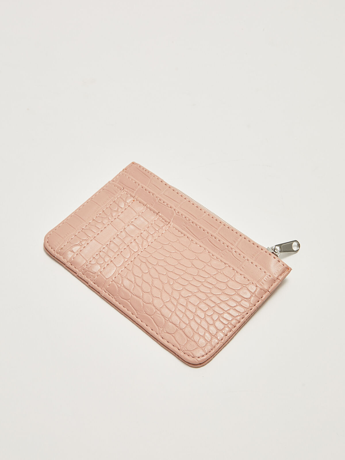 Deri Görünümlü Fermuarlı Kadın Cüzdan