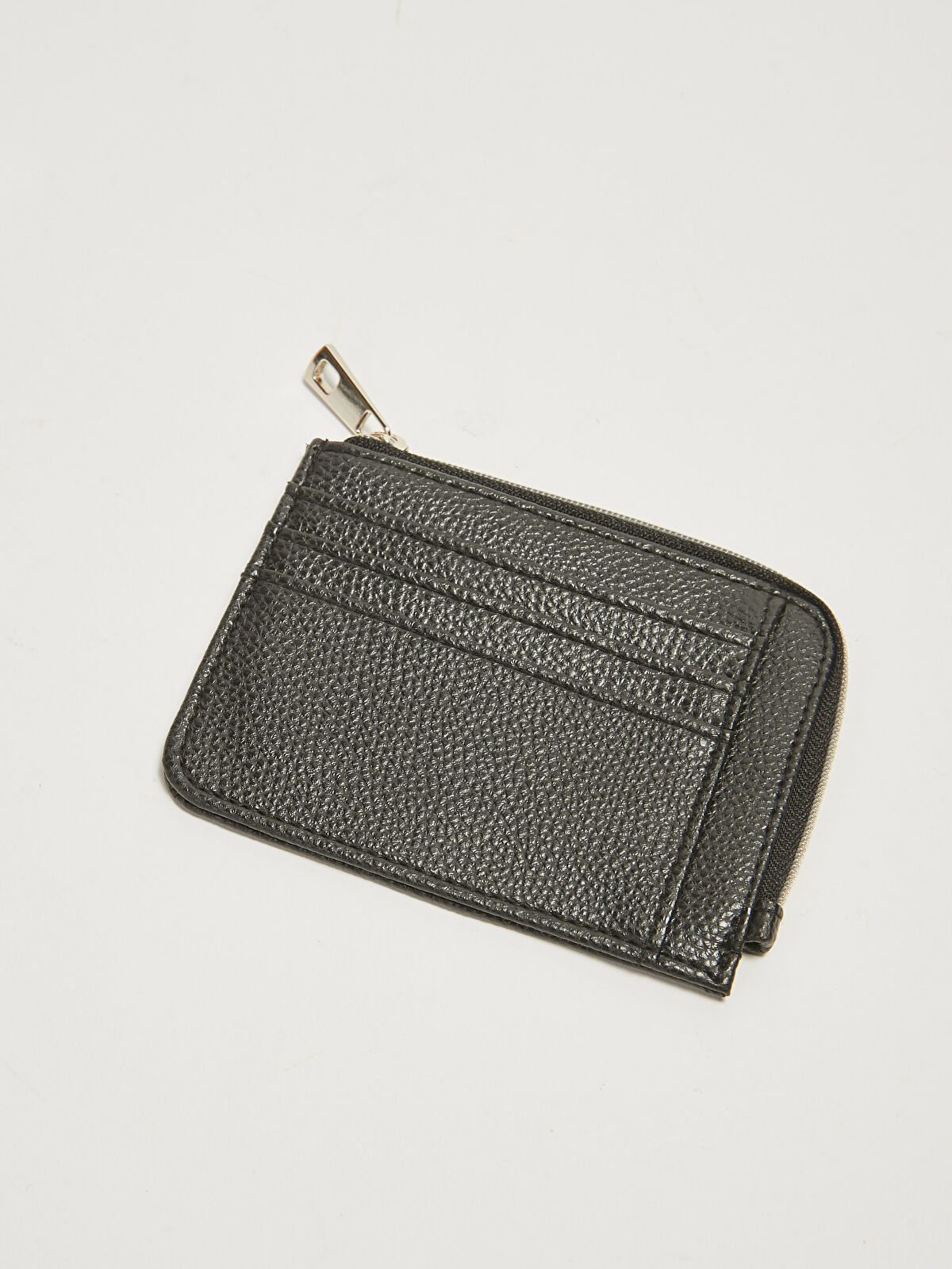 Deri Görünümlü Fermuarlı Kadın Cüzdan