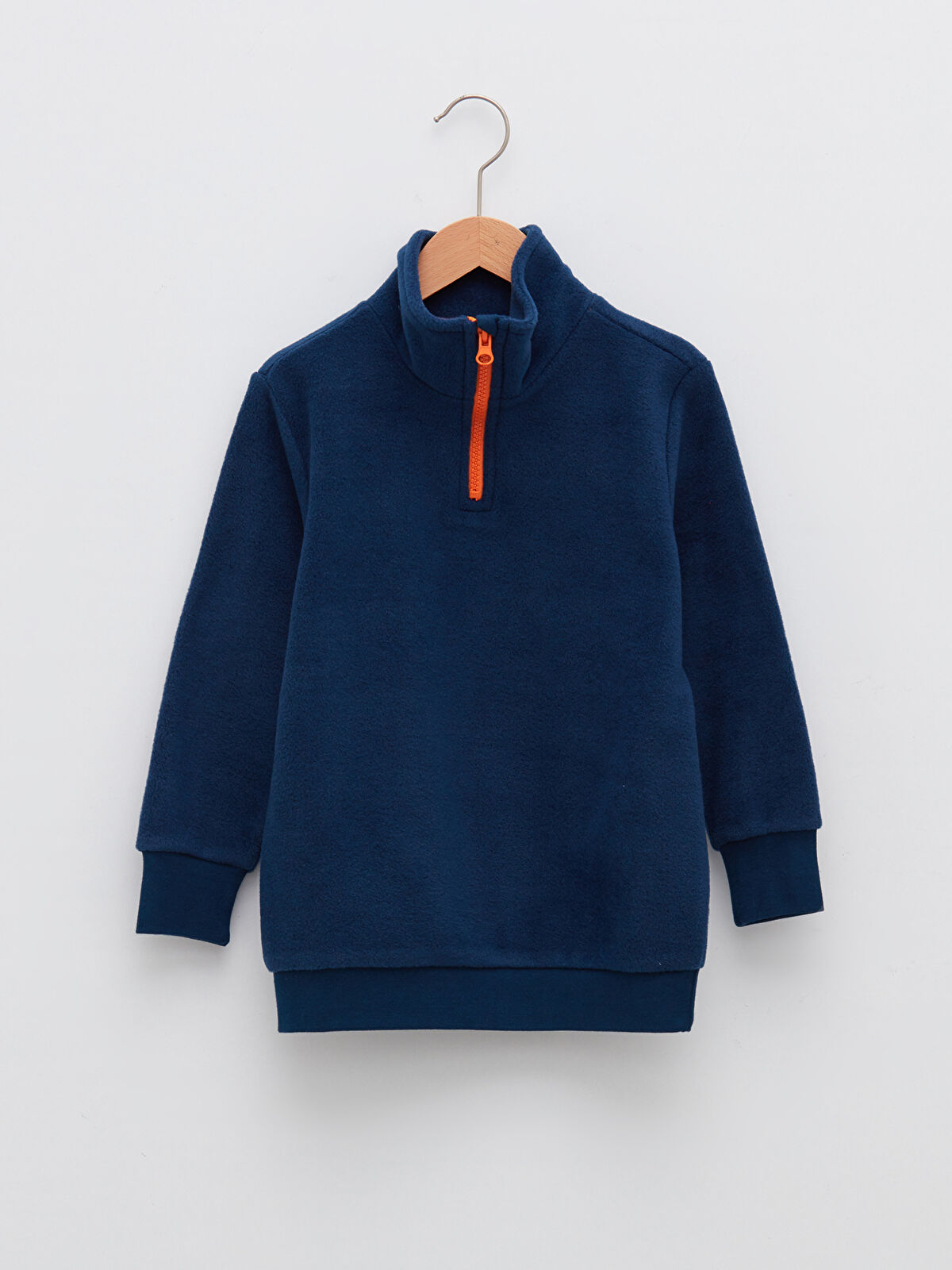 Dik Yaka Basic Uzun Kollu Polar Erkek Çocuk Pijama Üst