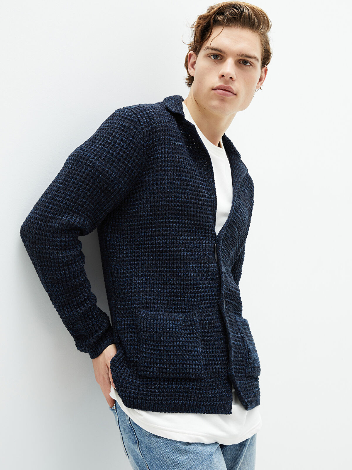 LCW CASUAL Slim Fit Şal Yaka Erkek Triko Hırka