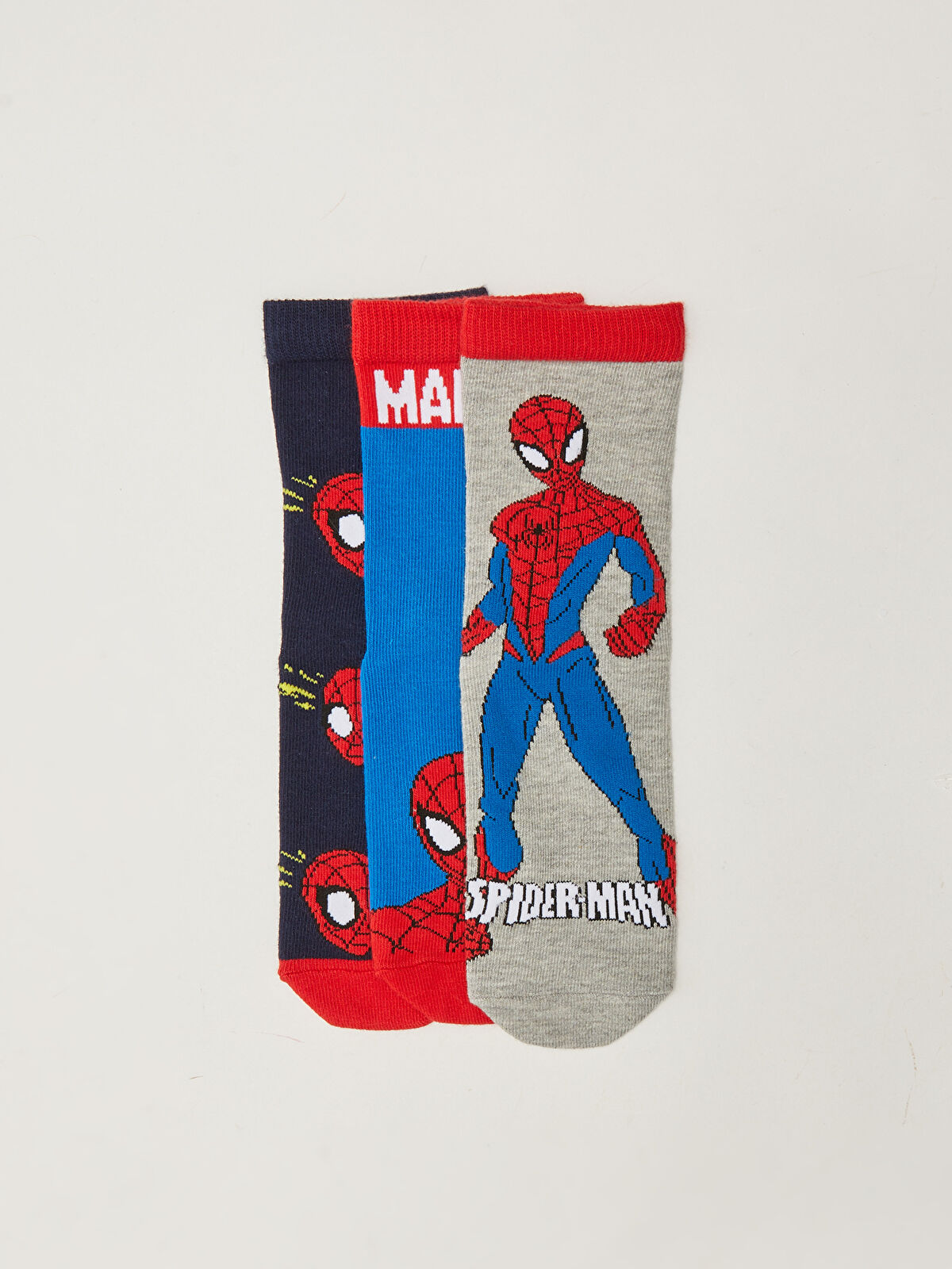 Spiderman Desenli Erkek Çocuk Soket Çorap 3'lü