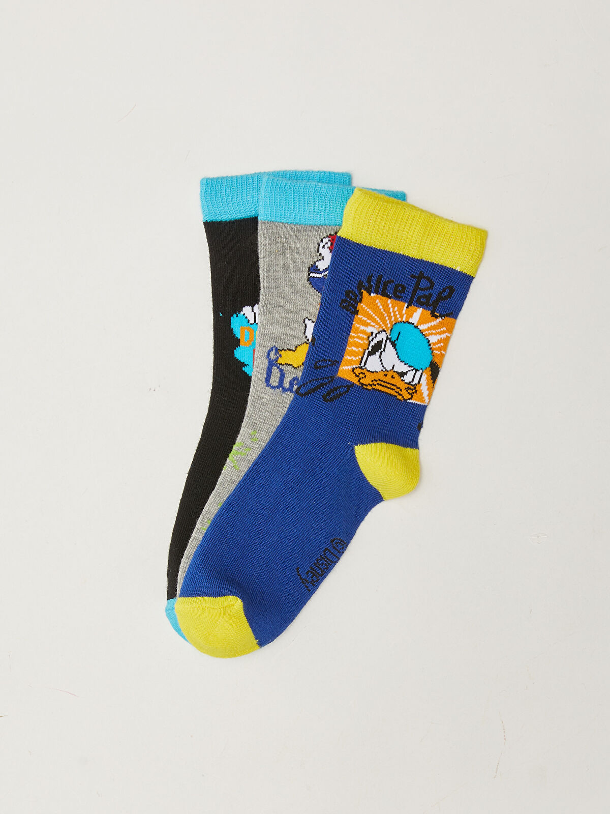 Donald Duck Desenli Erkek Çocuk Soket Çorap 3'lü Donald Duck Desenli Erkek Çocuk Soket Çorap 3'lü