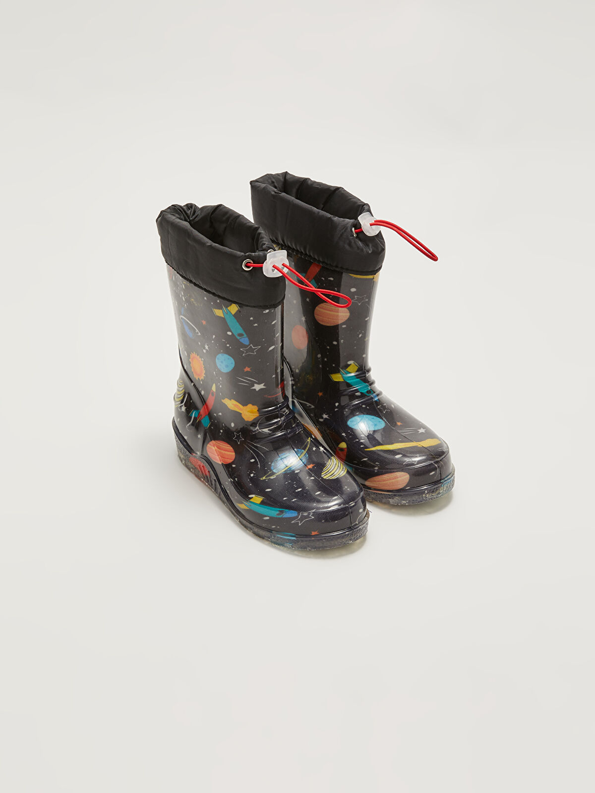 Baskılı Elastik Bağcıklı Erkek Çocuk Yağmur Botu