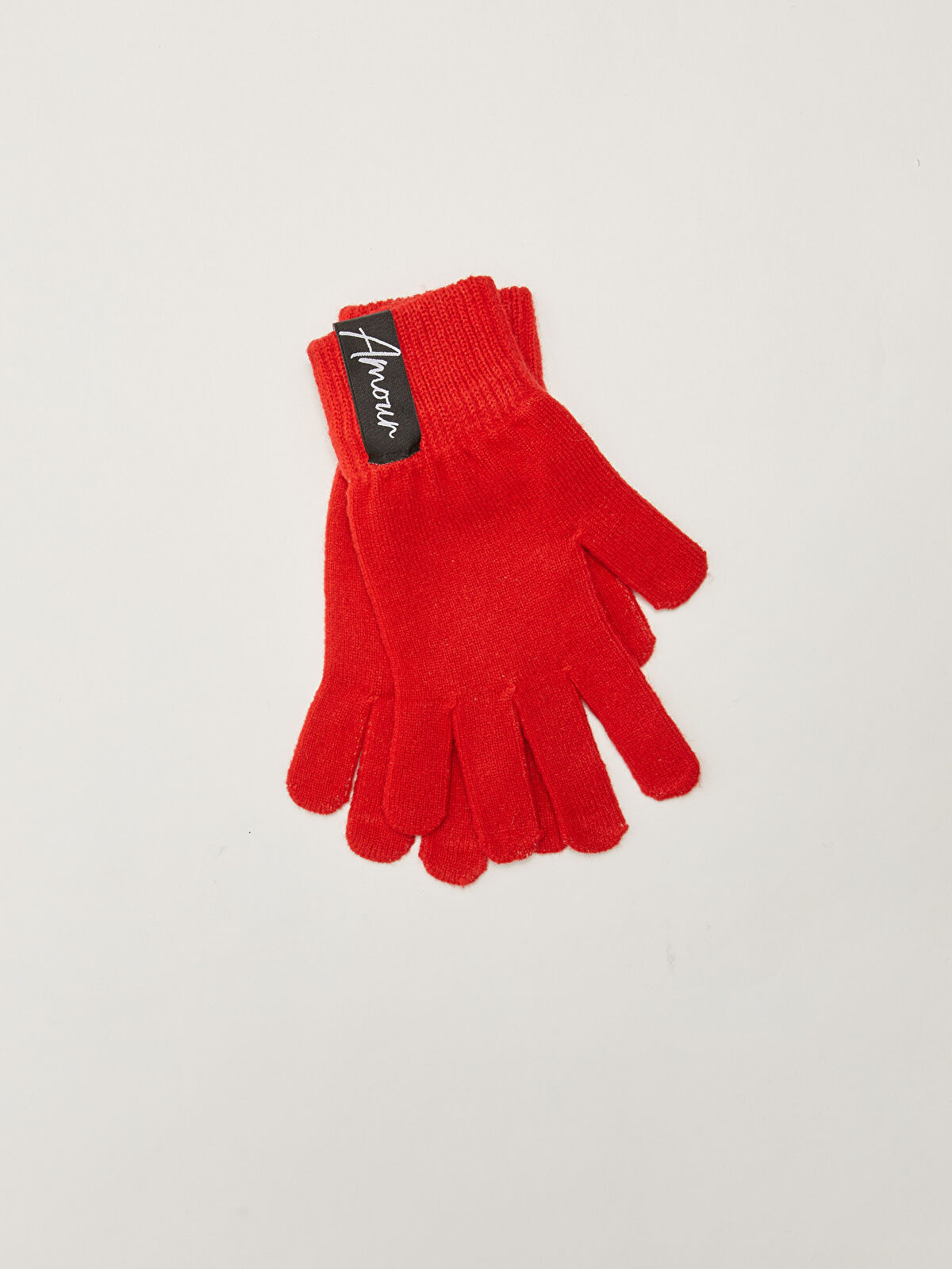 Etiket Detaylı Kadın Triko Eldiven