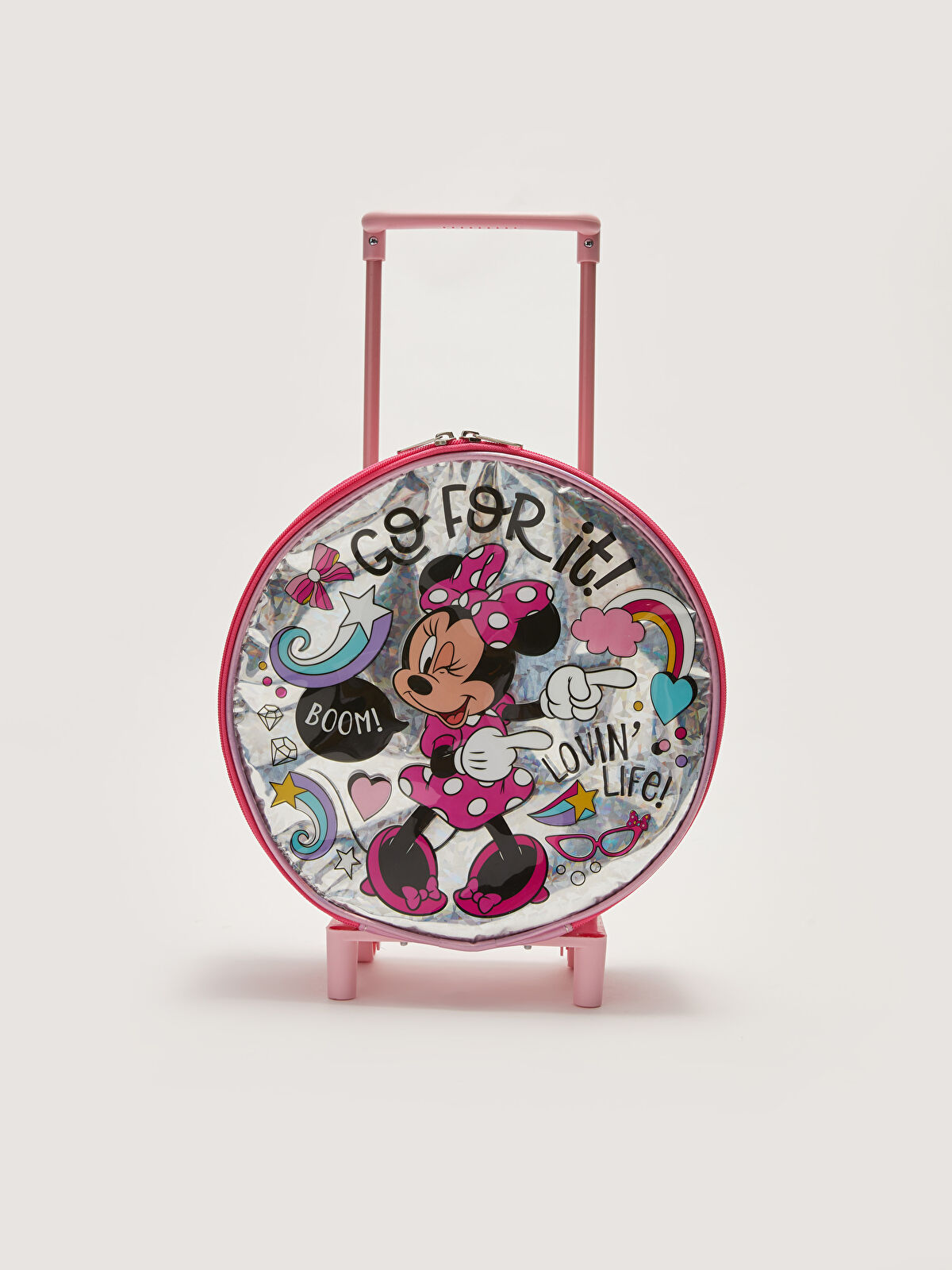 Kız Çocuk Minnie Mouse Baskılı Çekçekli Tekerlekli Valiz