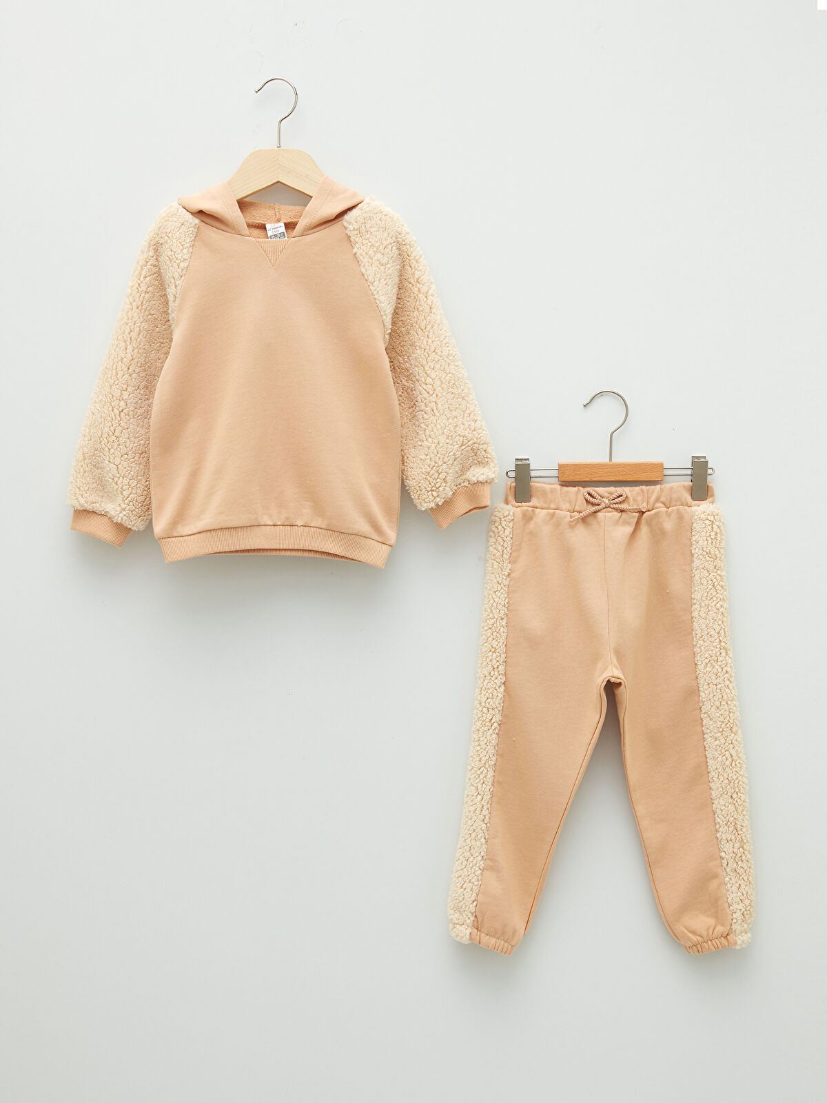 Kapüşonlu Uzun Kollu Basic Kız Bebek Sweatshirt ve Jogger Pantolon 2'li Takım