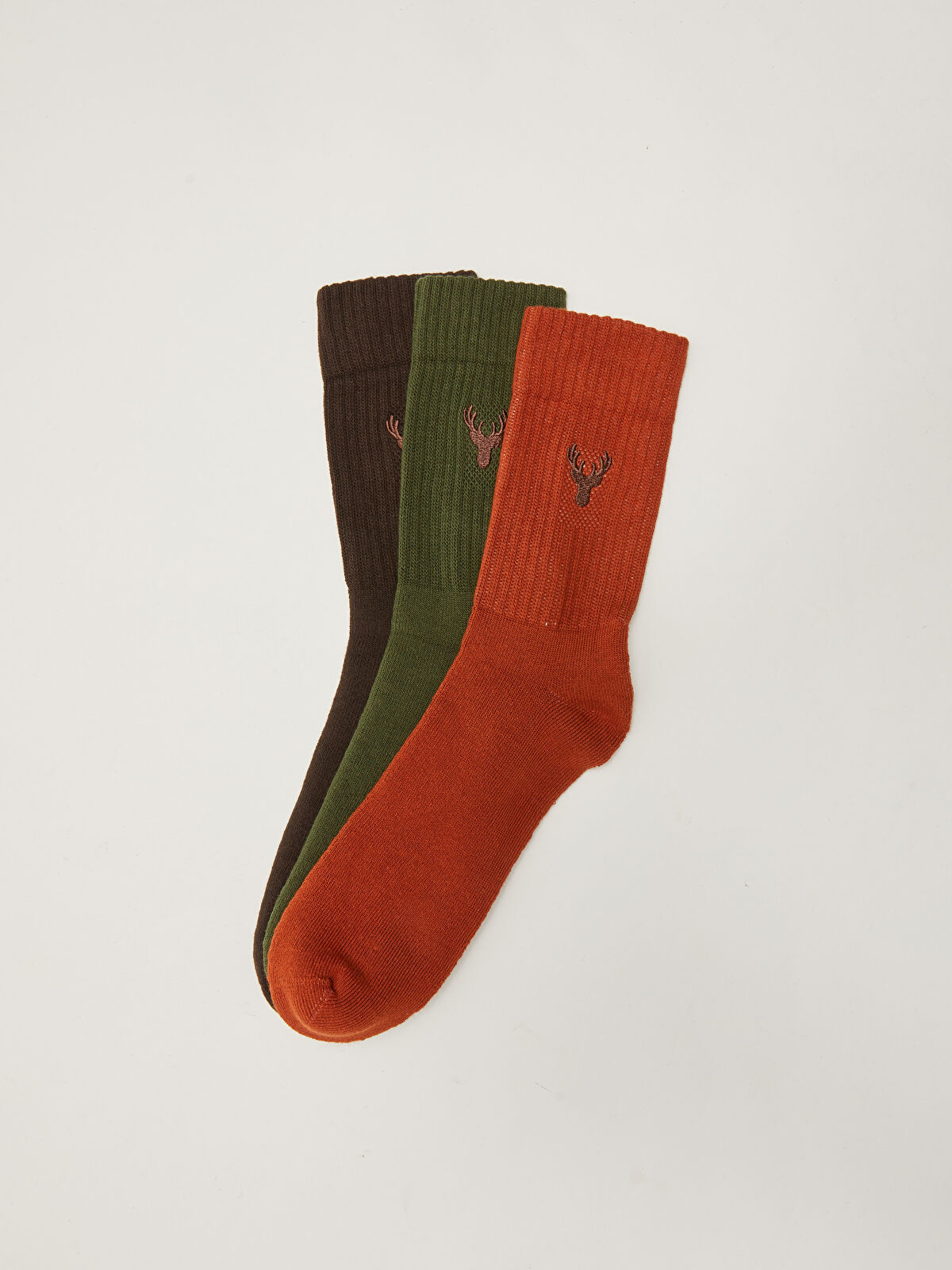 Nakışlı Kalın Erkek Soket Çorap 3'lü