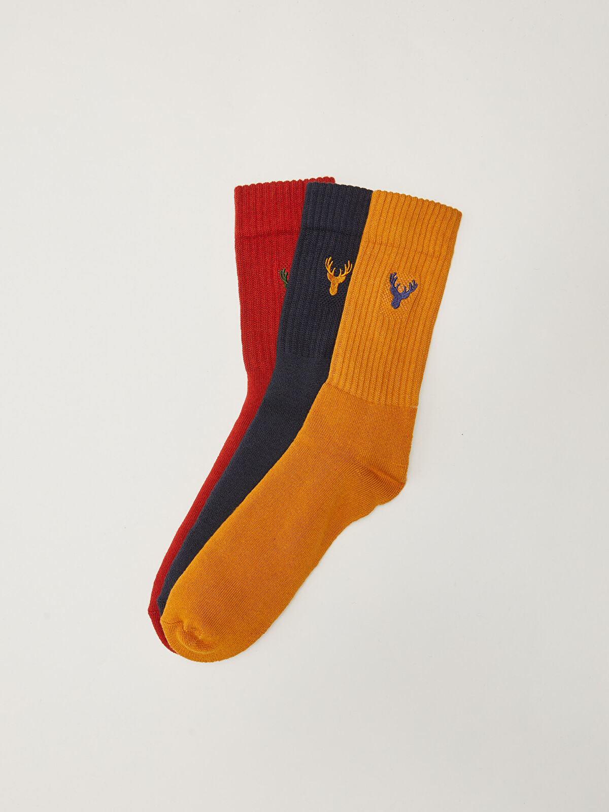 Nakışlı Kalın Erkek Soket Çorap 3'lü