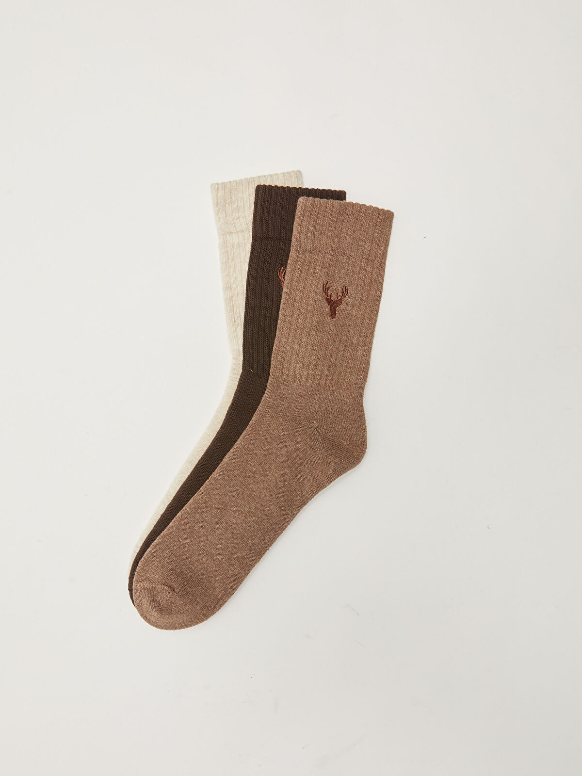 Nakışlı Kalın Erkek Soket Çorap 3'lü