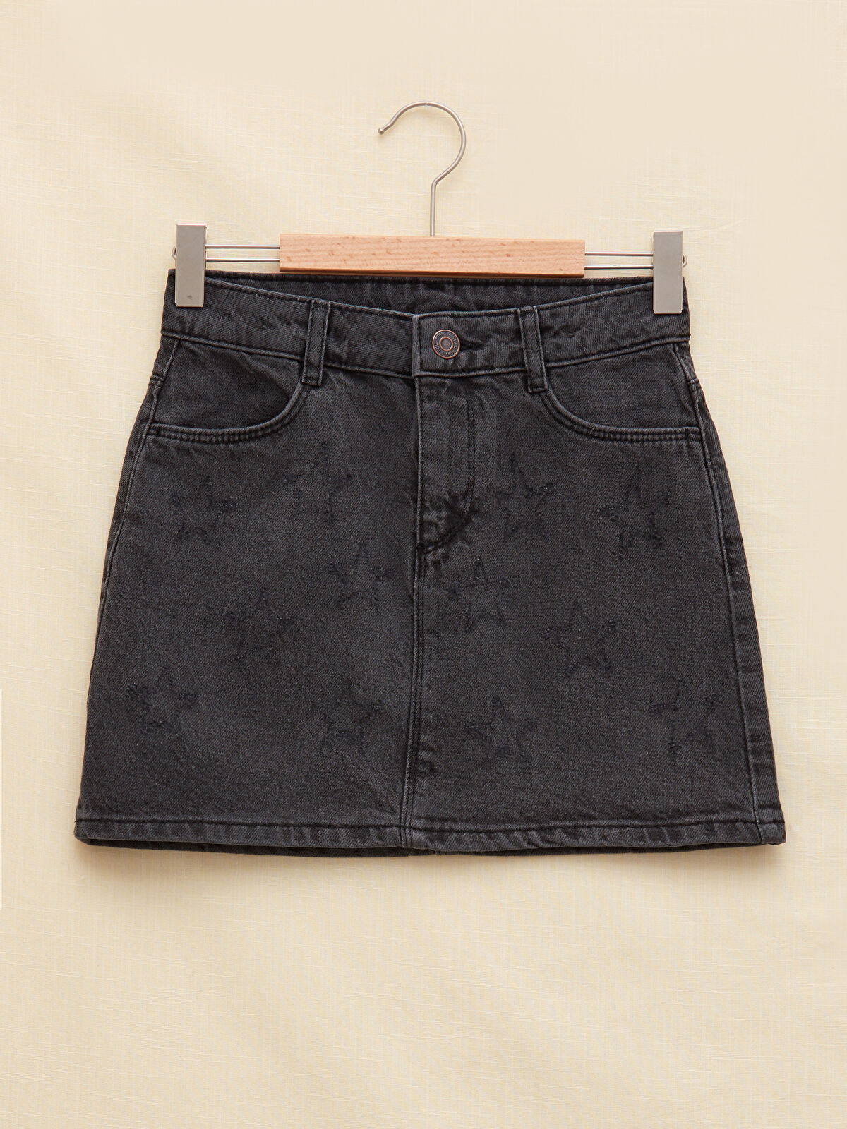 LCW GREEN Nakış Detaylı Kız Çocuk Jean Etek