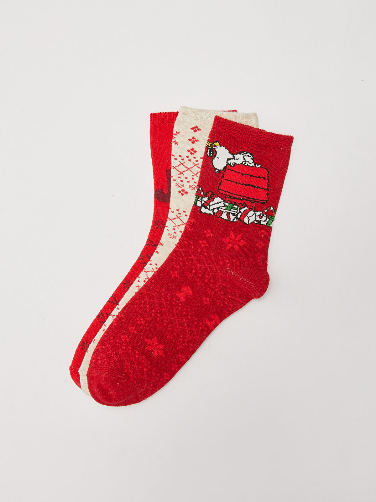 LCW DREAM Yılbaşı Temalı Snoopy Baskılı Kadın Soket Çorap 3'lü Paket LCW DREAM Yılbaşı Temalı Snoopy Baskılı Kadın Soket Çorap 3'lü Paket