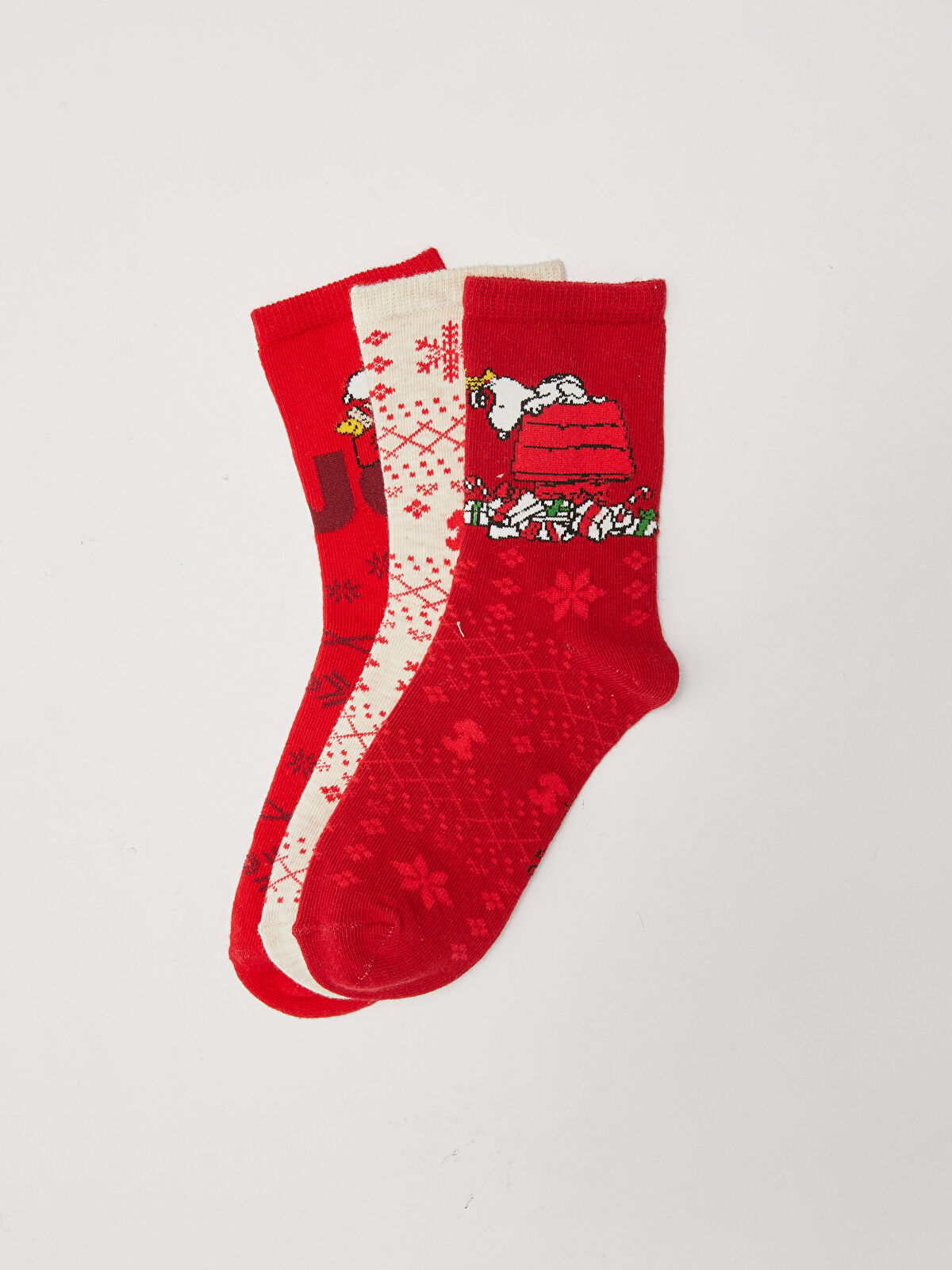 Snoopy Desenli Yılbaşı Temalı Kız Çocuk Soket Çorap 3'lü Snoopy Desenli Yılbaşı Temalı Kız Çocuk Soket Çorap 3'lü