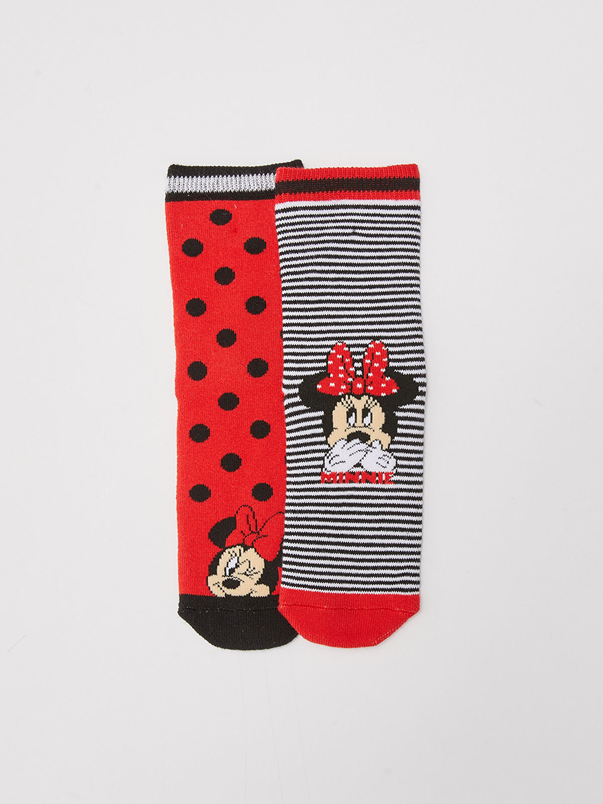 Minnie Mouse Desenli Kız Çocuk Soket Çorap 2'li