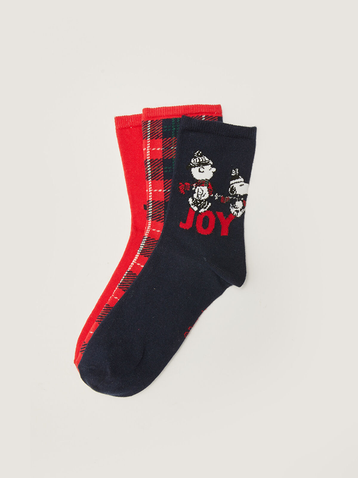 LCW DREAM Snoopy Baskılı Kadın Soket Çorap 3'lü Paket