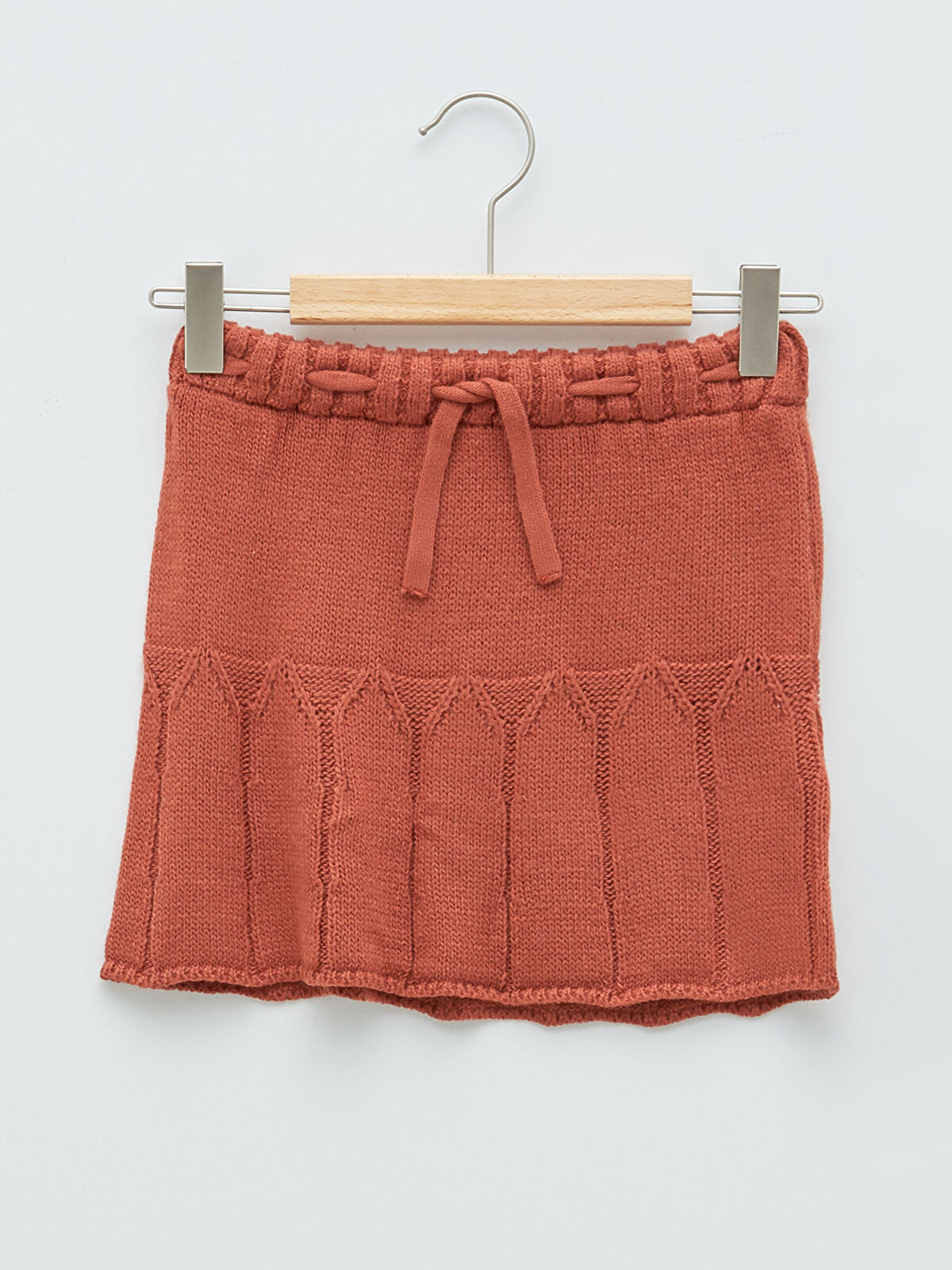 Kendinden Desenli Kız Bebek Triko Etek