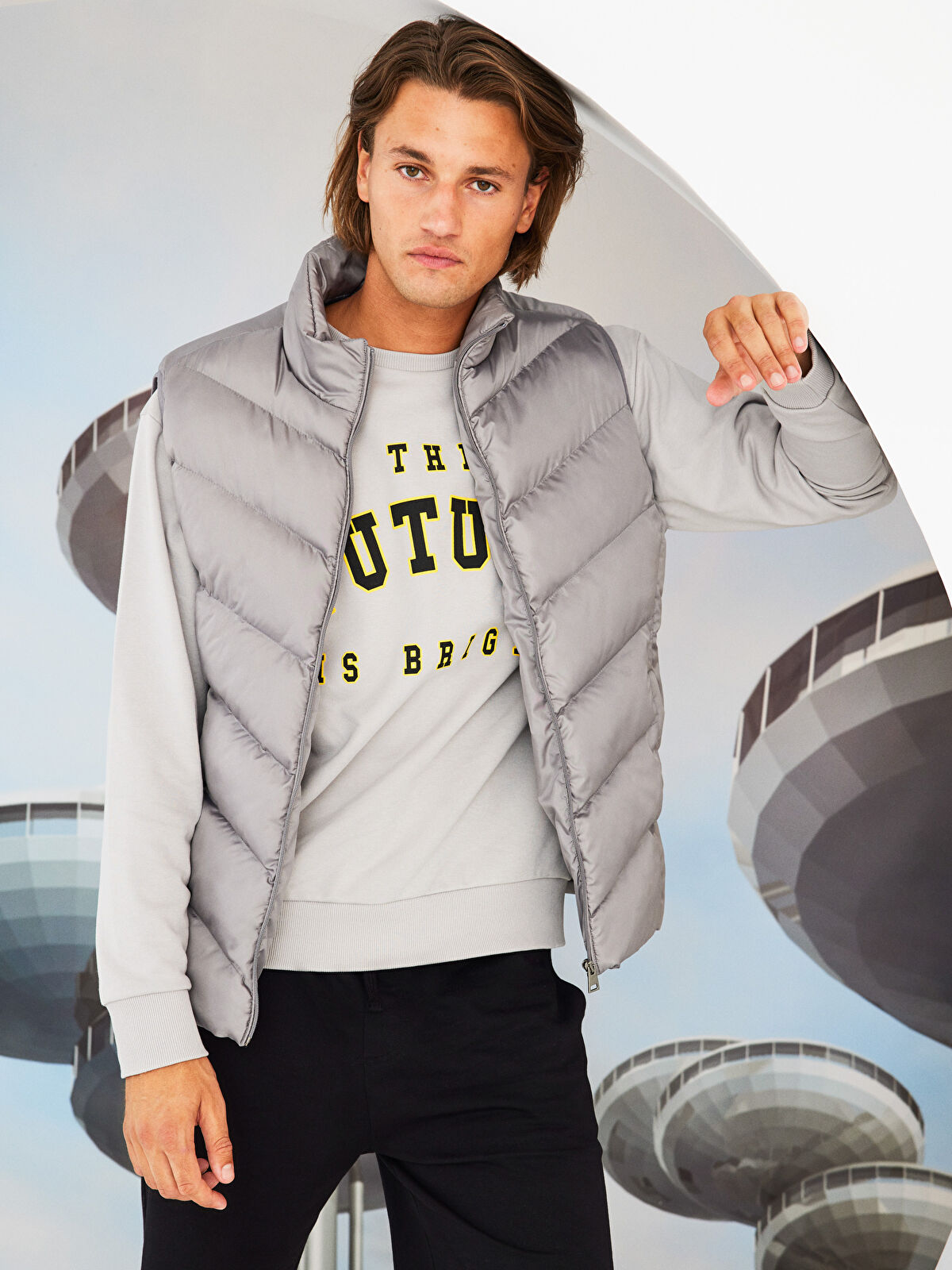 XSIDE Oversize Bisiklet Yaka Uzun Kollu Erkek Sweatshirt