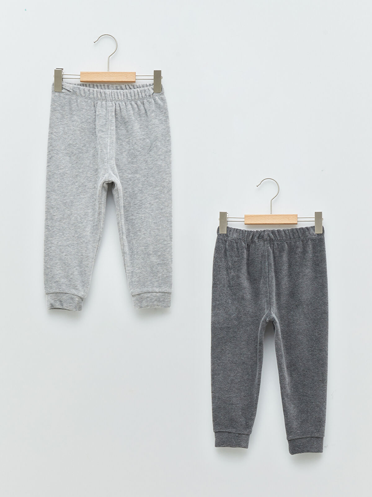 Beli Lastikli Basic Kadife Erkek Bebek Pijama Alt 2'li